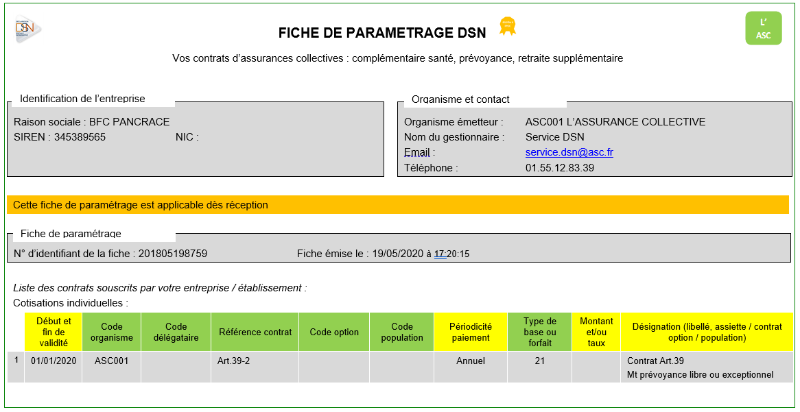 DSN - La fiche de paramétrage | GIE Sintia DSN - La fiche de paramétrage | GIE Sintia